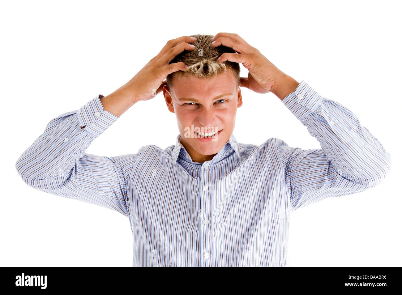 tense american man Stock Photo - Alamy
