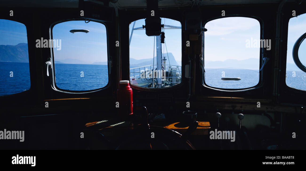 Sea through window of crew cabin Stock Photo - Alamy