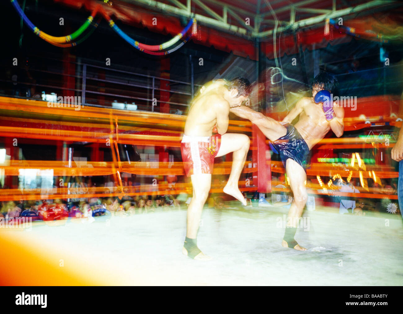 Muay Thai boxers, Thai boxing fight, Thailand Stock Photo - Alamy