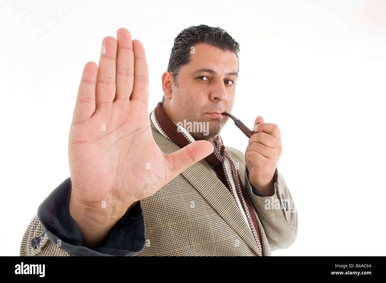 man with a stopping gesture Stock Photo - Alamy