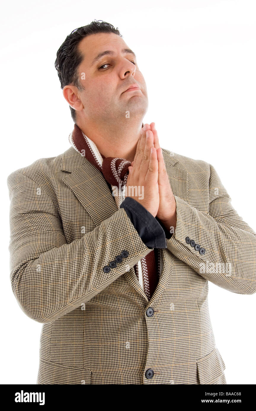 man with folded hands Stock Photo - Alamy