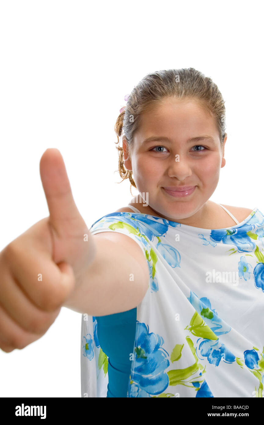 girl wishing good luck Stock Photo - Alamy