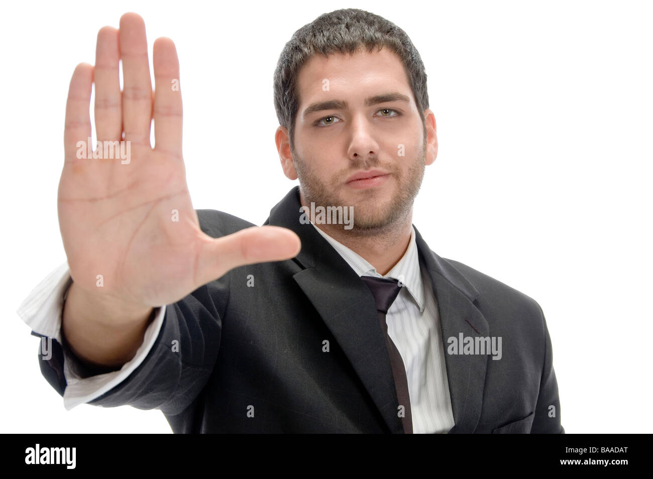 businessman stopping someone Stock Photo - Alamy