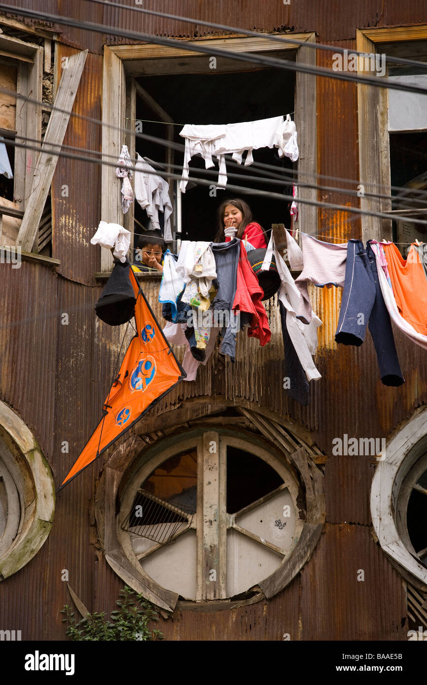 Children in tenement Valparaiso Chile Stock Photo - Alamy