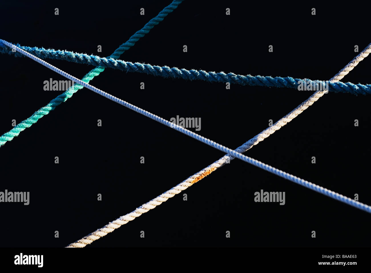 Ropes in the harbour, Sweden Stock Photo - Alamy