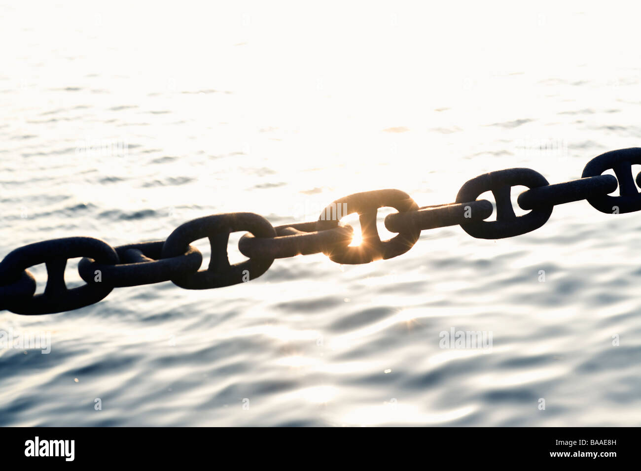 A chain in a harbour, Sweden Stock Photo - Alamy