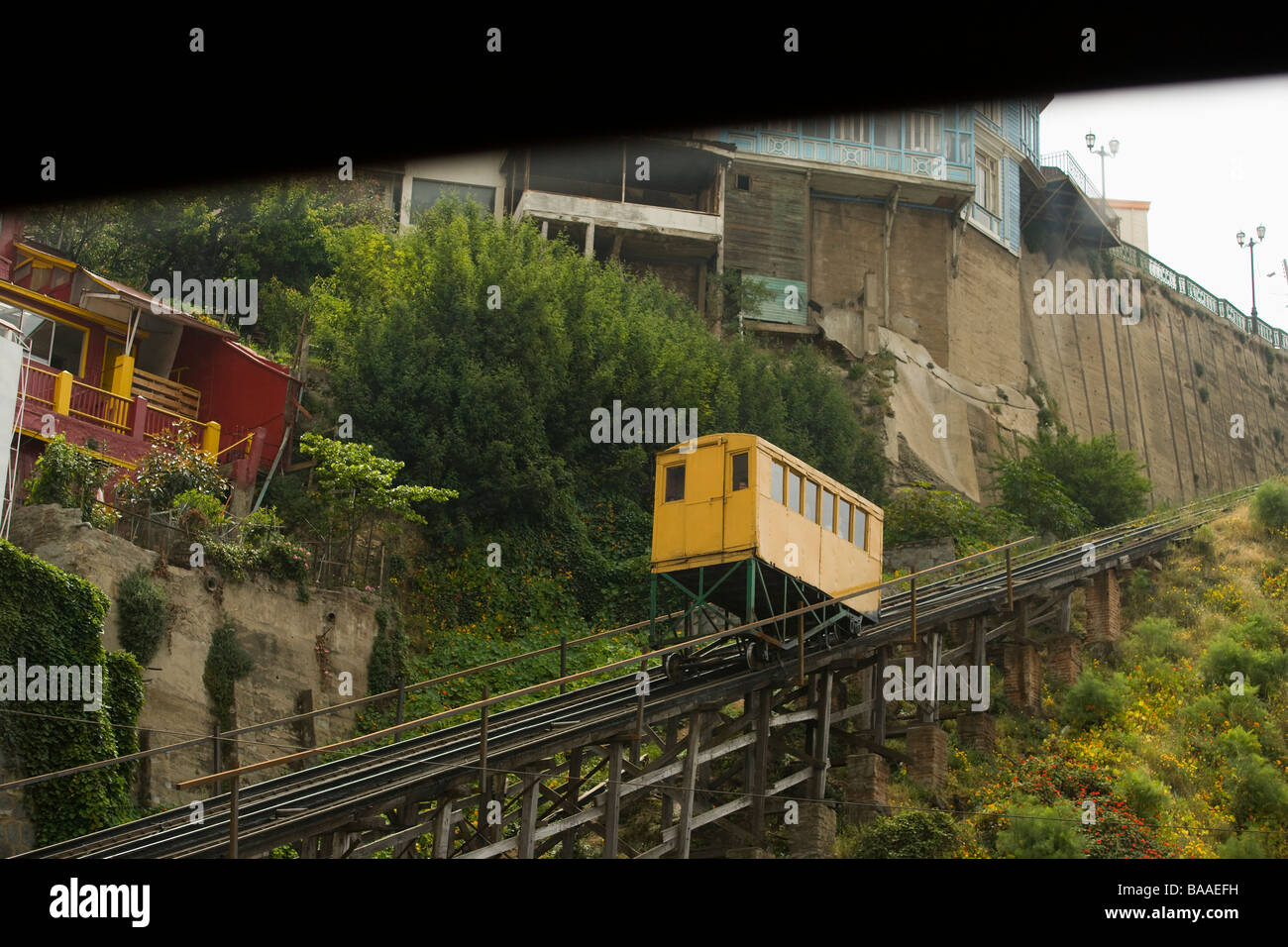 Funicular Valparaiso Chile Stock Photo - Alamy