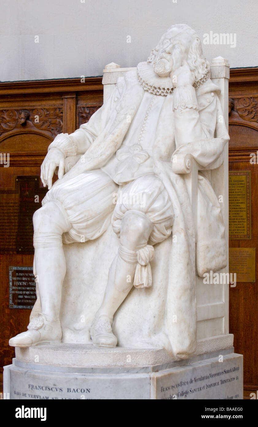 Cambridge, England, UK. Trinity College Chapel - the antechapel. Statue ...