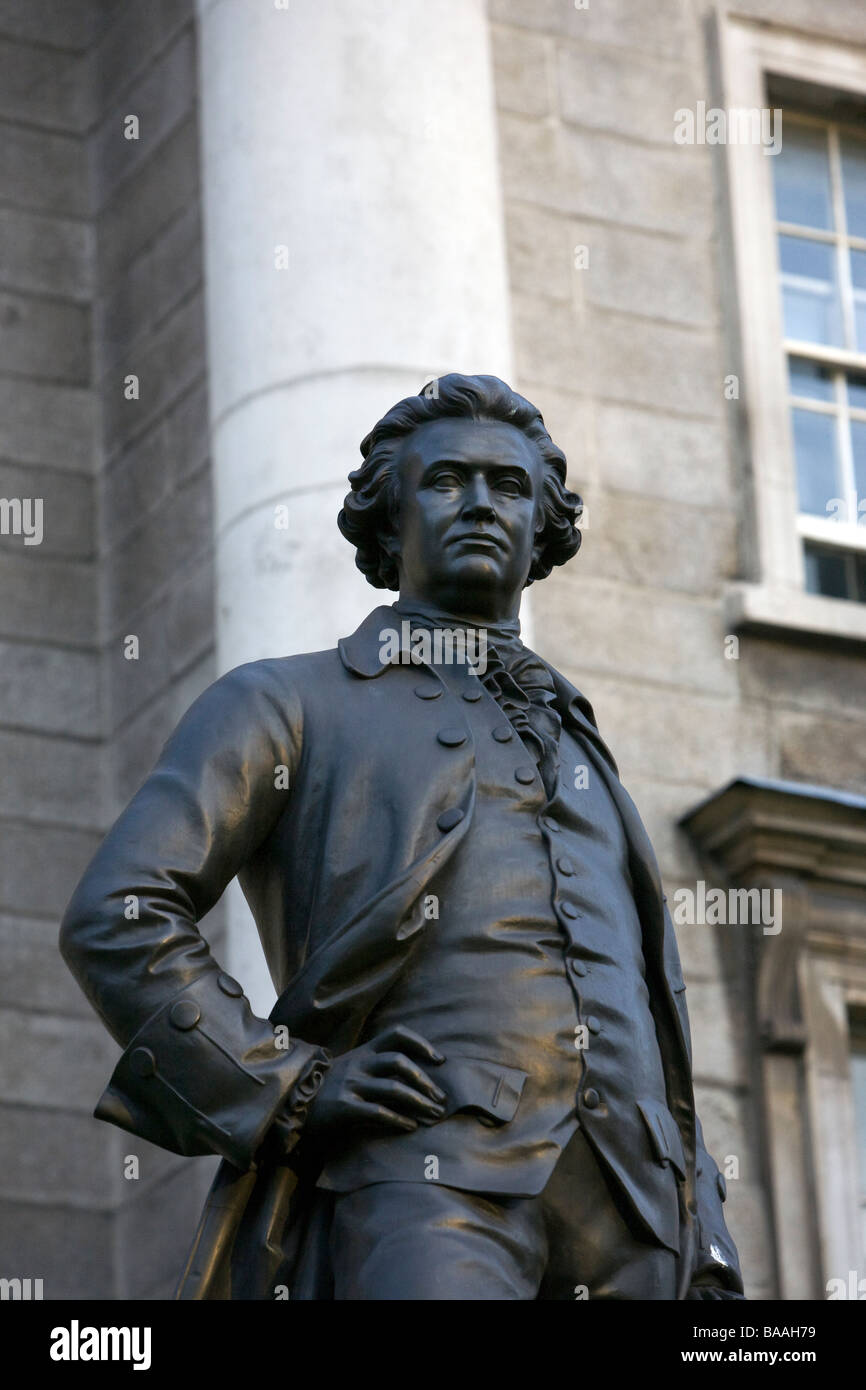 Statue of Edmund Burke at Trinity College Dublin - Irish statesman ...