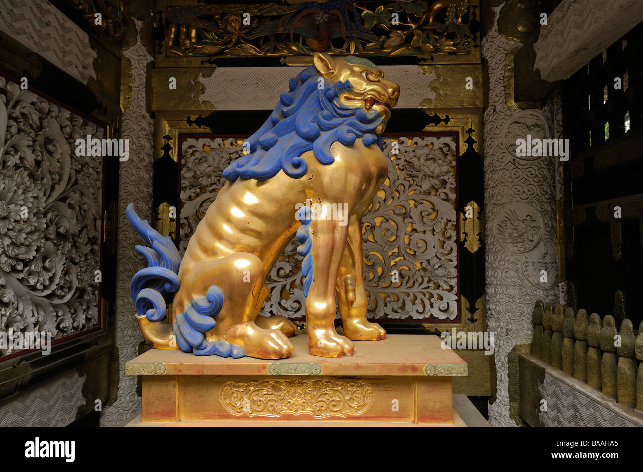 Shishi aka Jishi (Lion-Dog deity). Inner side of Yomeimon Gate. Tosho ...