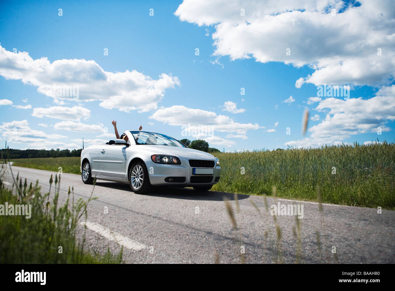 Two people in a car, Sweden Stock Photo - Alamy