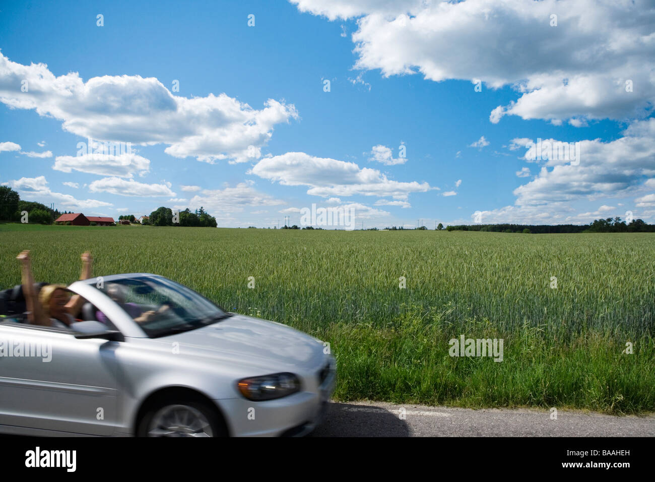 Two people in a car, Sweden Stock Photo - Alamy