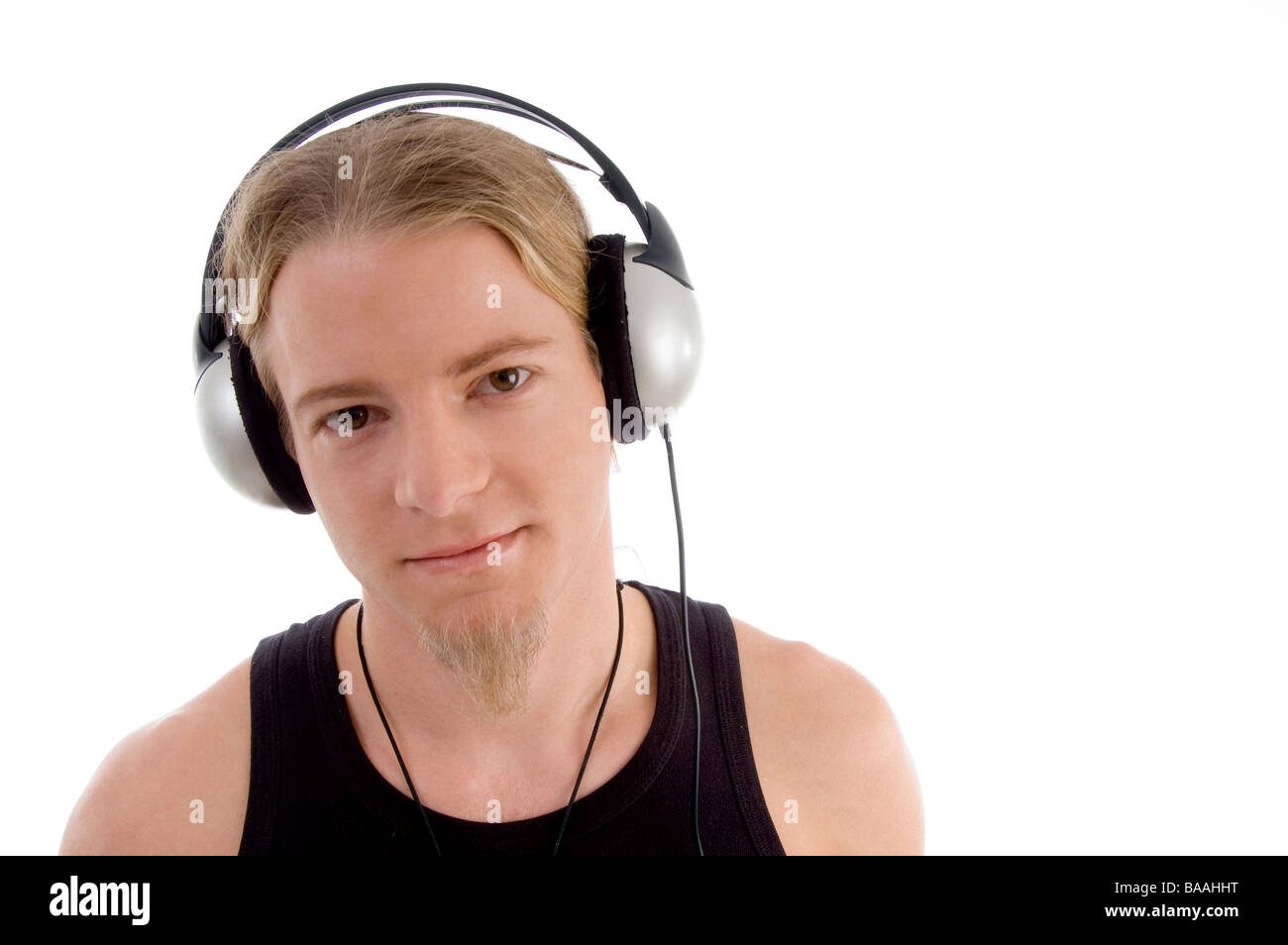handsome man listening to music Stock Photo - Alamy