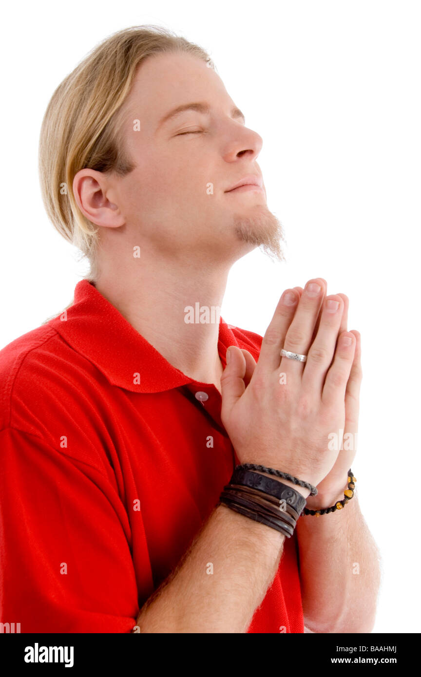 Happy man praying god hi-res stock photography and images - Alamy