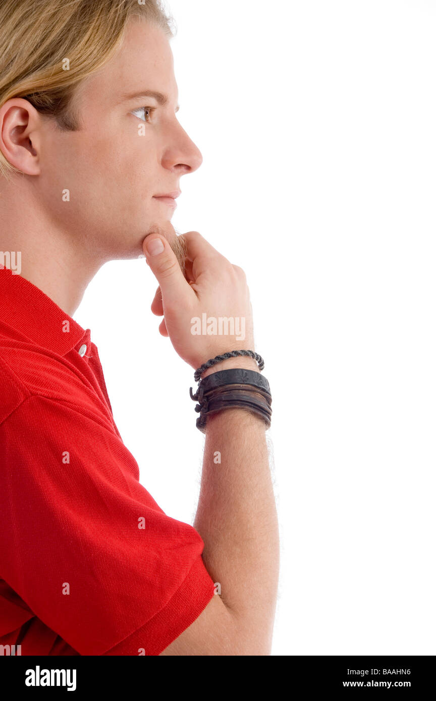 side pose of handsome caucasian male Stock Photo - Alamy