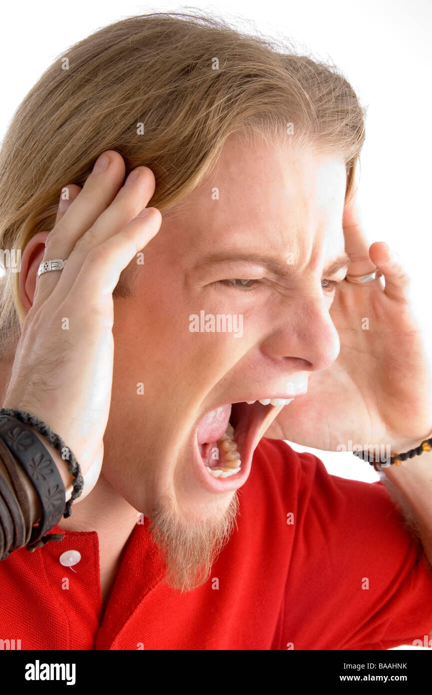 Male shouting loudly hi-res stock photography and images - Alamy