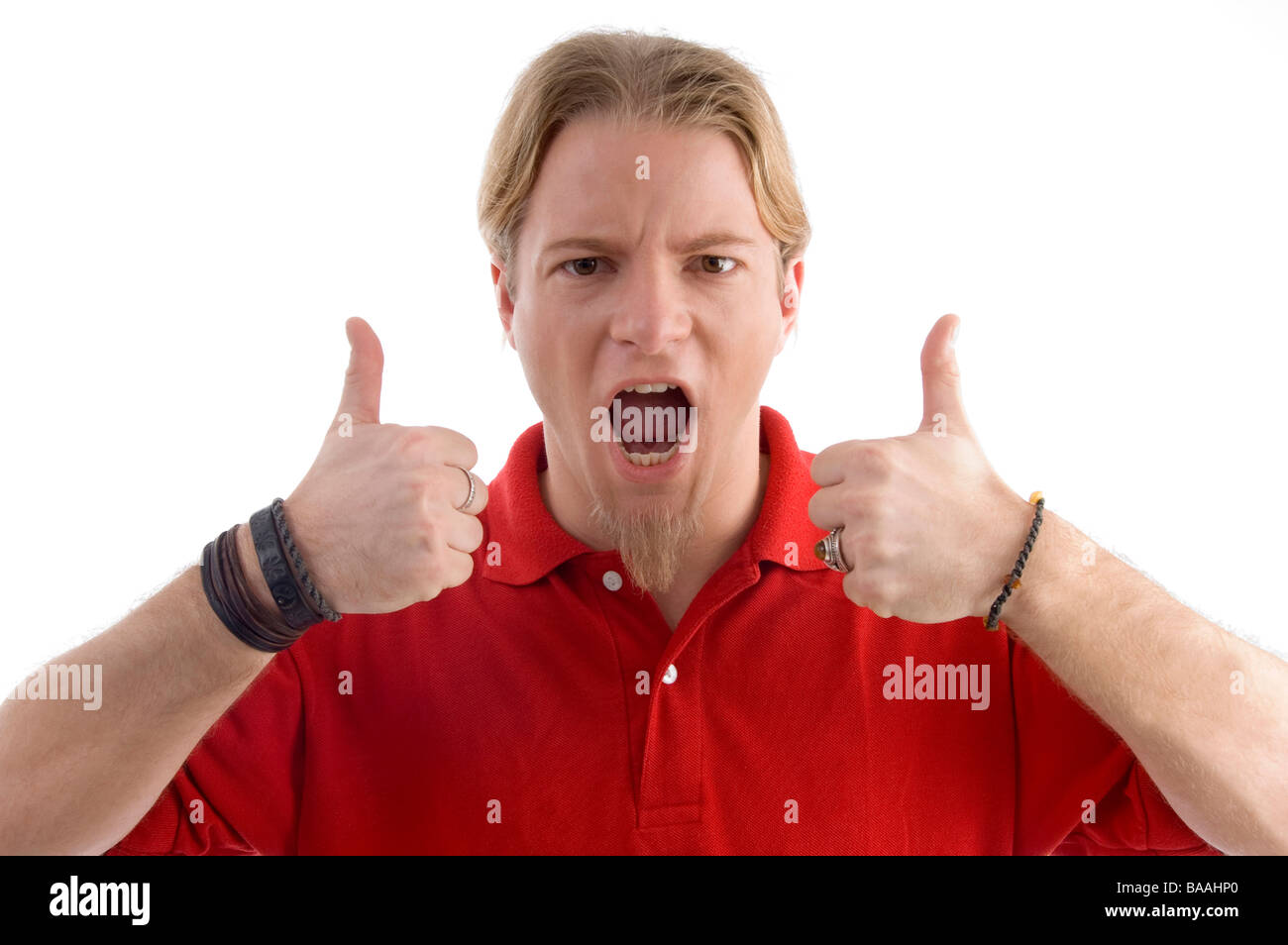 man showing both thumbs up Stock Photo - Alamy