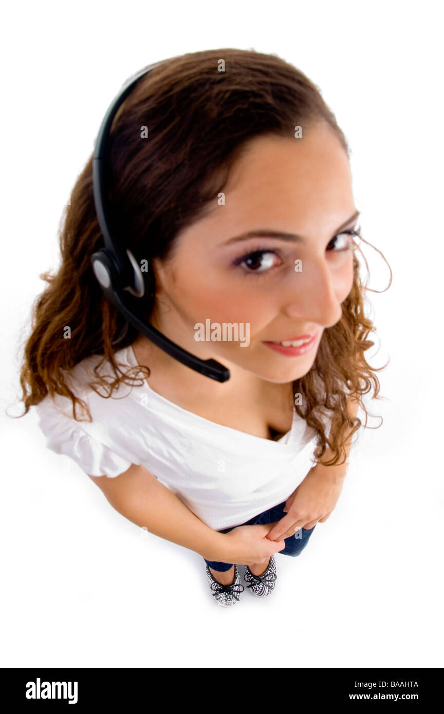 Call center one person Cut Out Stock Images & Pictures - Alamy