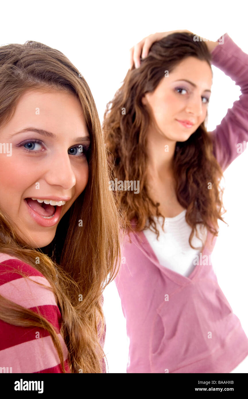 two girls showing happiness together Stock Photo - Alamy two girls showing happiness together Stock Photo - Alamy