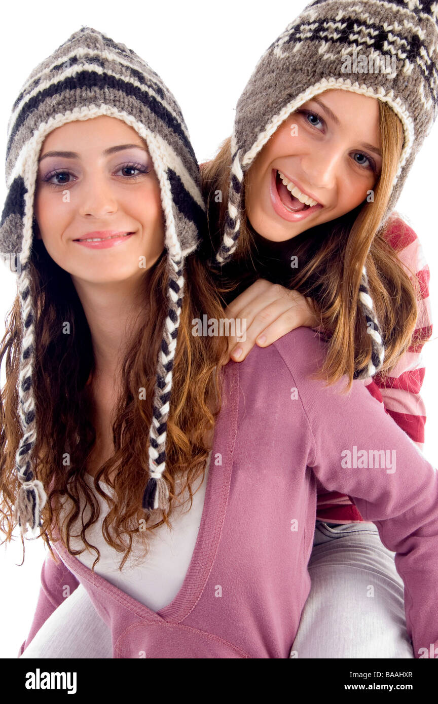 two girls showing happiness together Stock Photo - Alamy