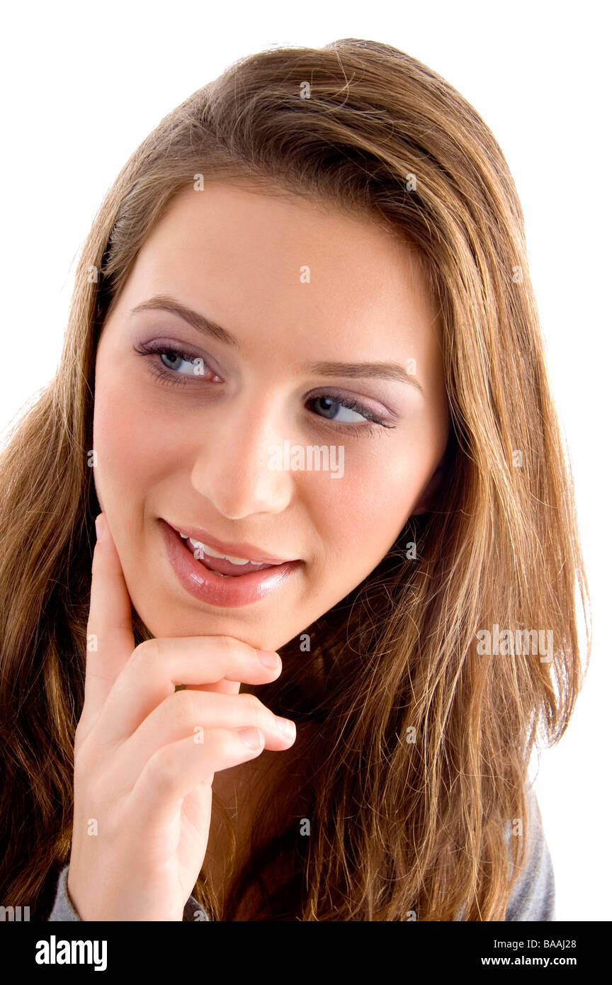 beautiful female looking aside Stock Photo - Alamy