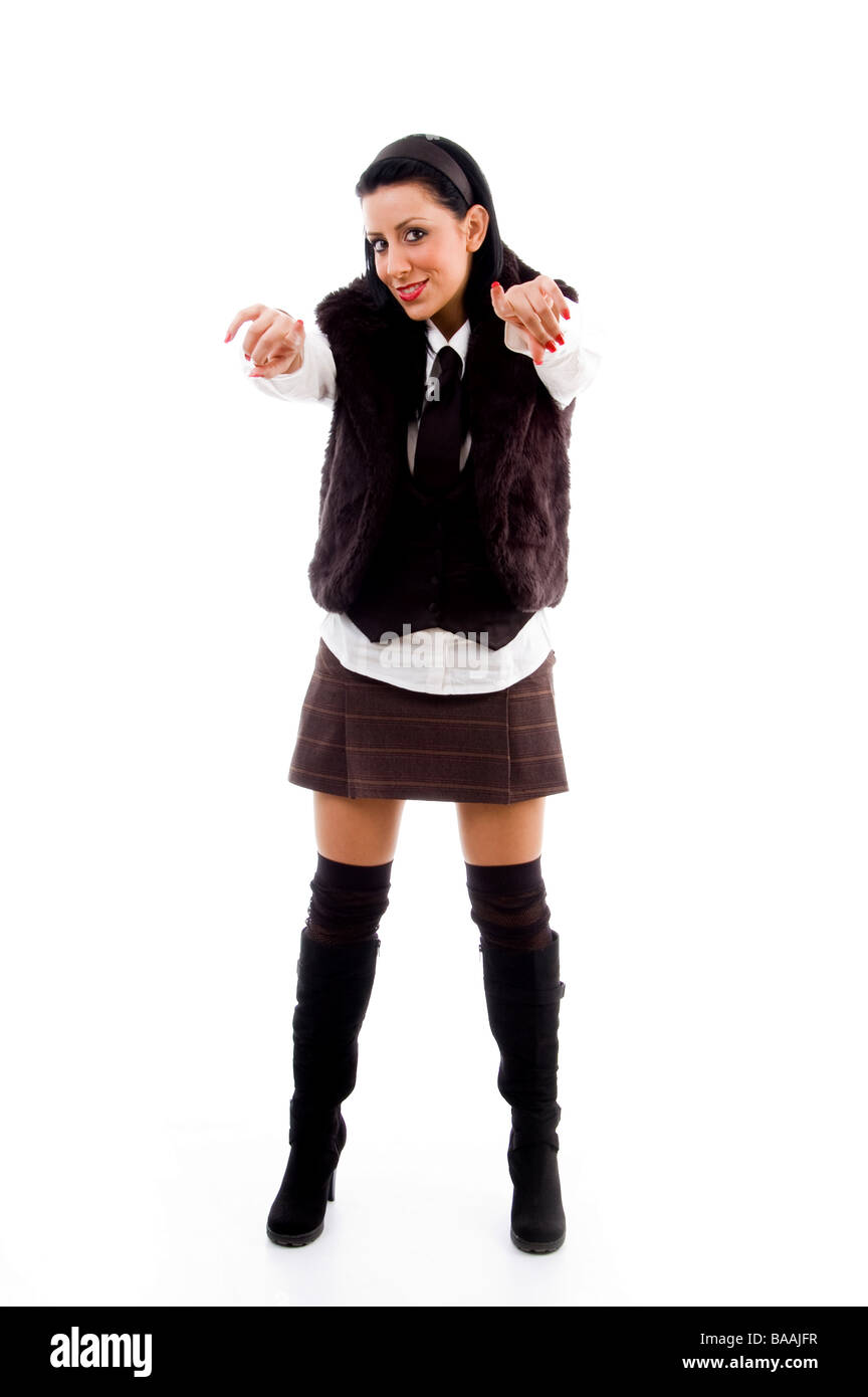 Pointing pose Cut Out Stock Images & Pictures - Alamy