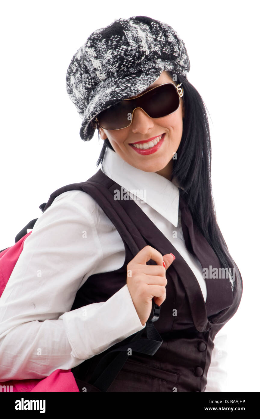student with school bag Stock Photo - Alamy