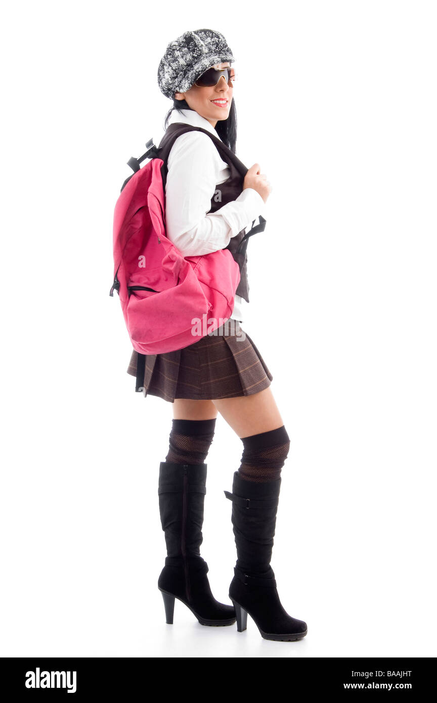 young student with school bag Stock Photo - Alamy
