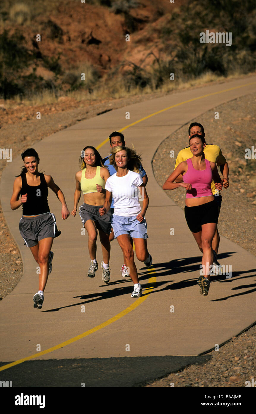 Group of runners on paved trail in St. George, Utah Stock Photo - Alamy