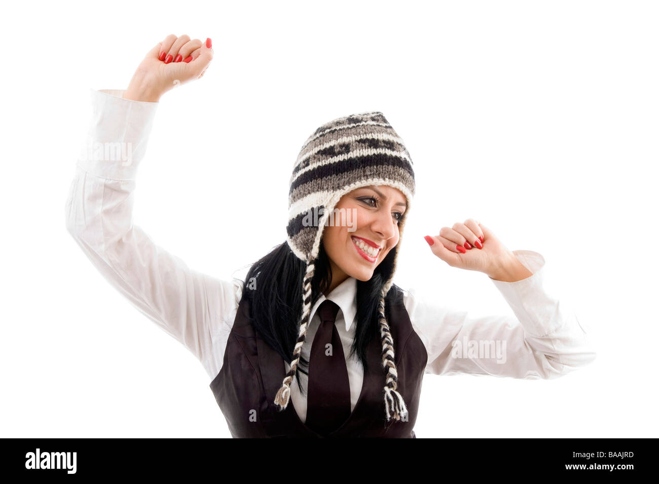 model wearing winter cap Stock Photo - Alamy