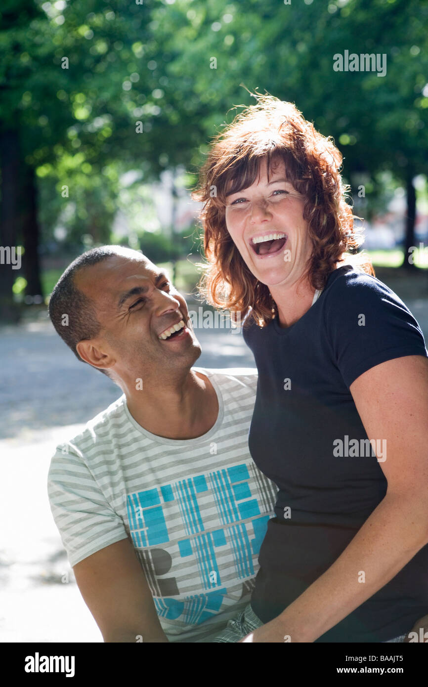 A woman sitting in a man'' s lap, Stockholm, Sweden Stock Photo - Alamy