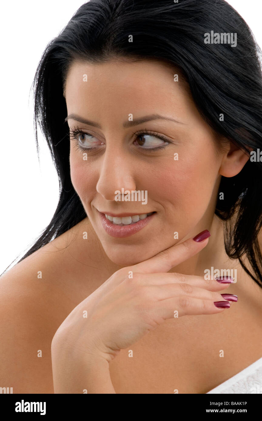 front view of smiling woman Stock Photo - Alamy