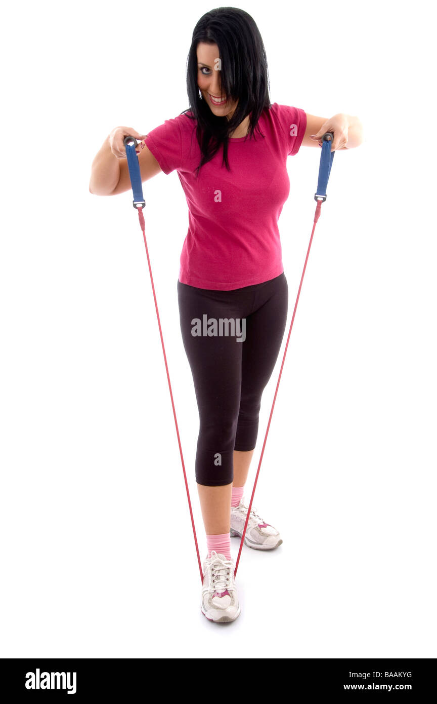 front view of exercising woman Stock Photo - Alamy