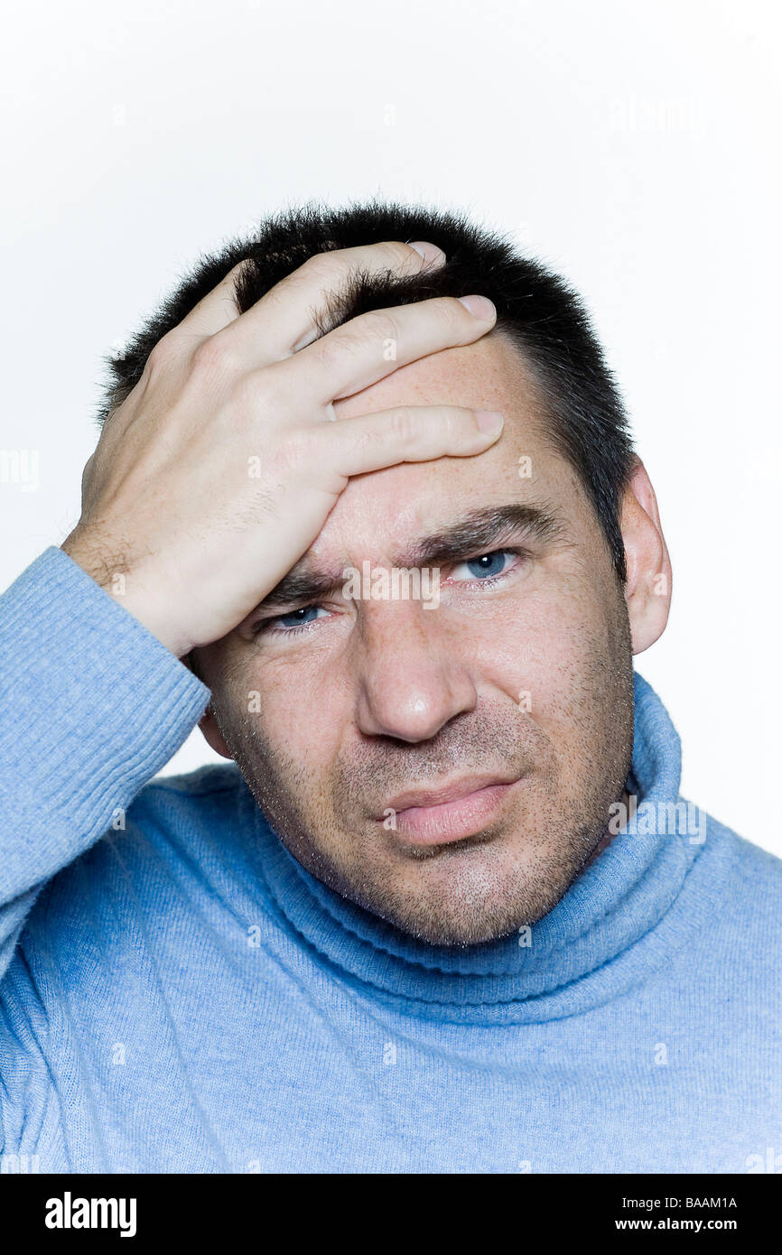expressive portrait on isolated background of a handsome man Stock ...