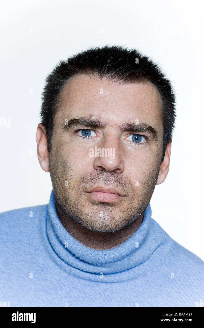 expressive portrait on isolated background of a handsome man Stock ...