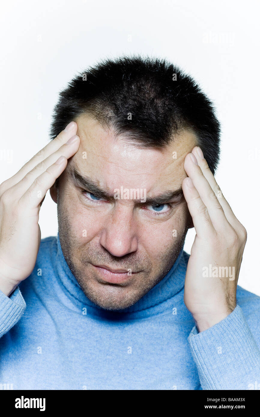 expressive portrait on isolated background of a handsome man Stock ...