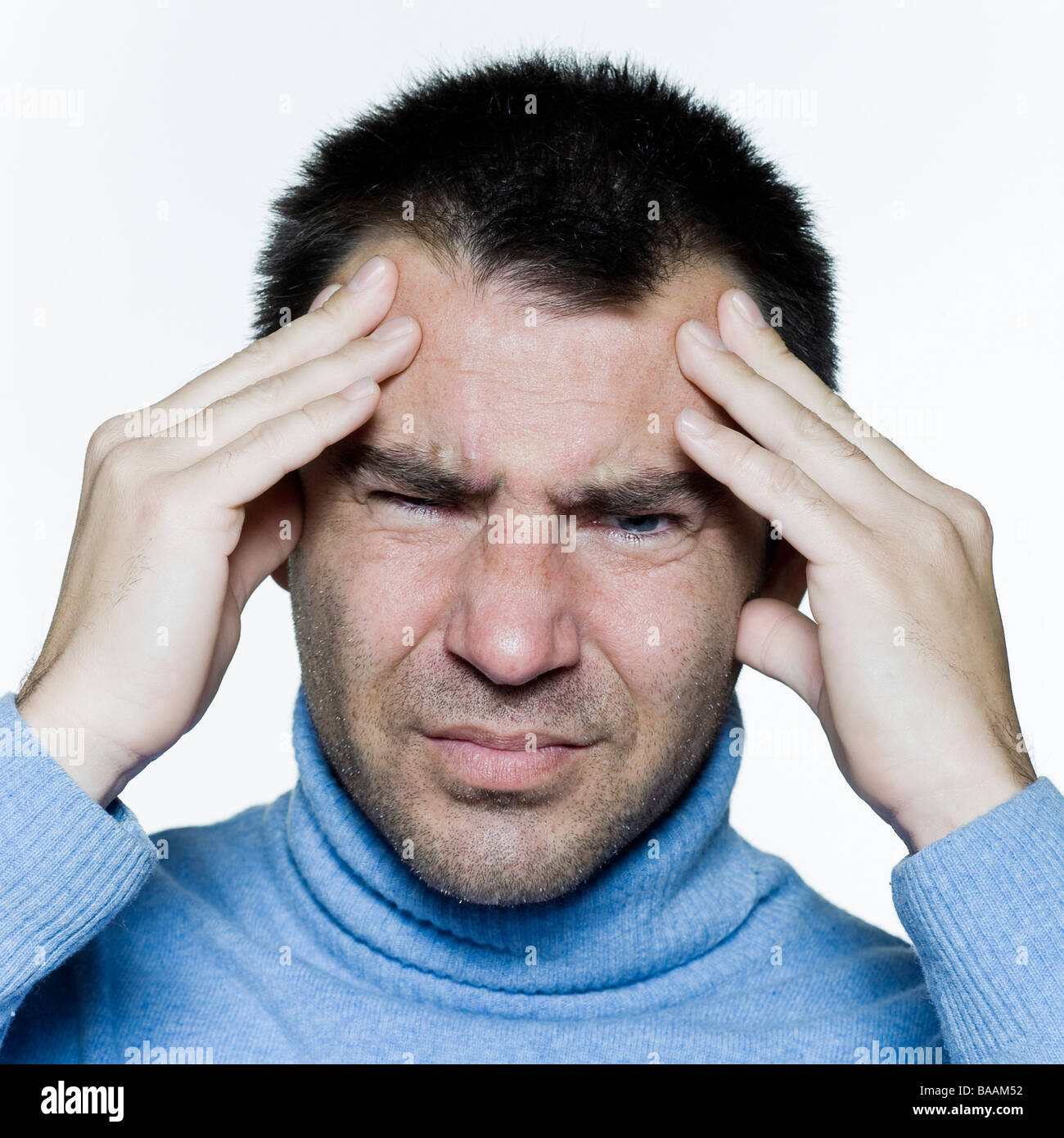 expressive portrait on isolated background of a handsome man Stock ...