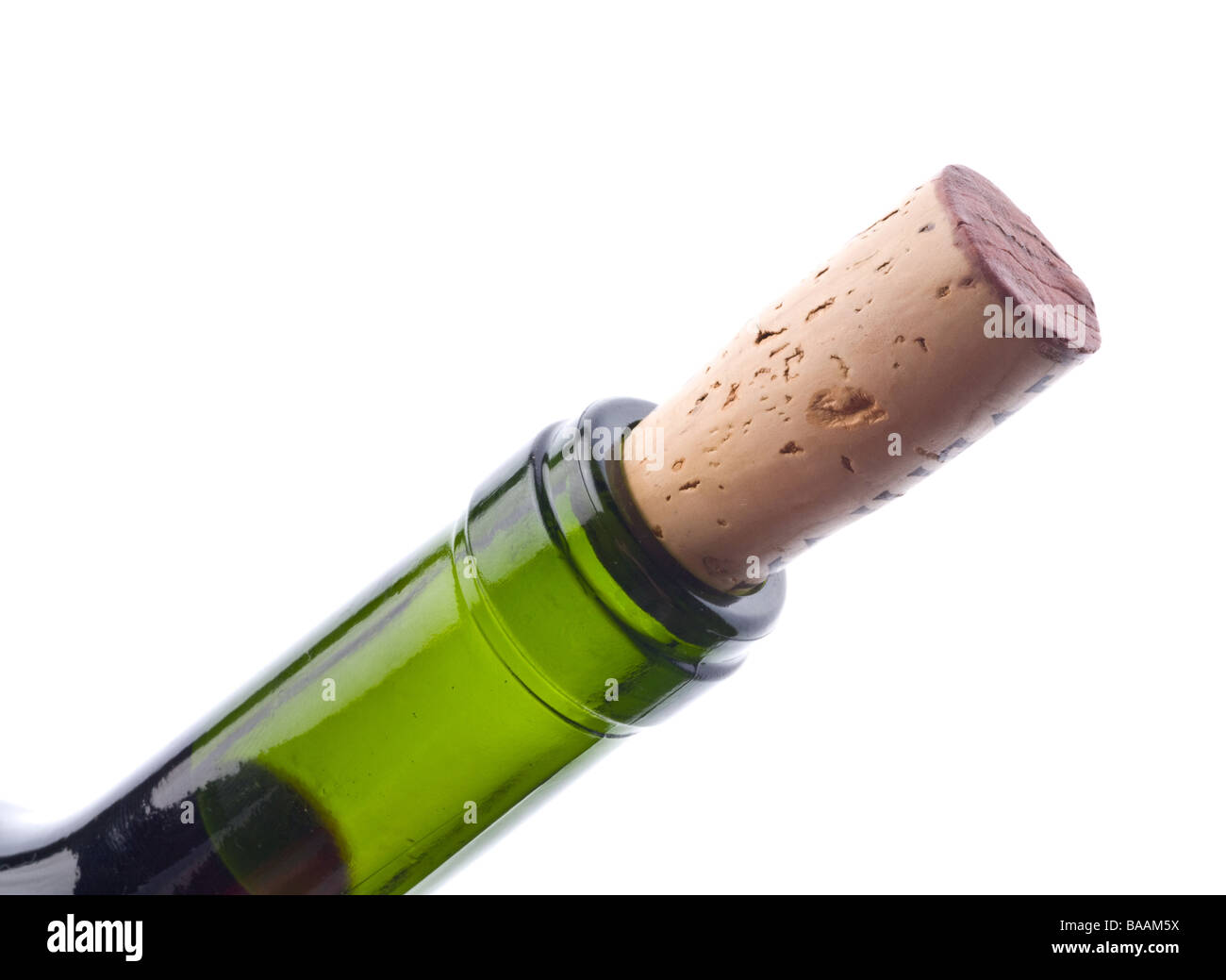 detail of wine bottle being opened isolated on white ground Stock Photo ...