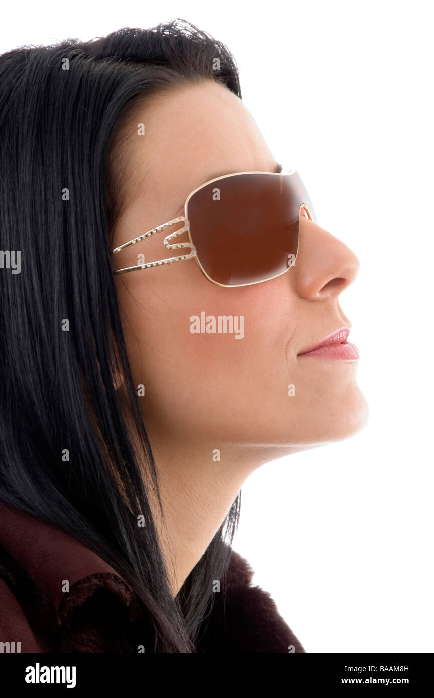 side pose of model with sunglasses Stock Photo - Alamy