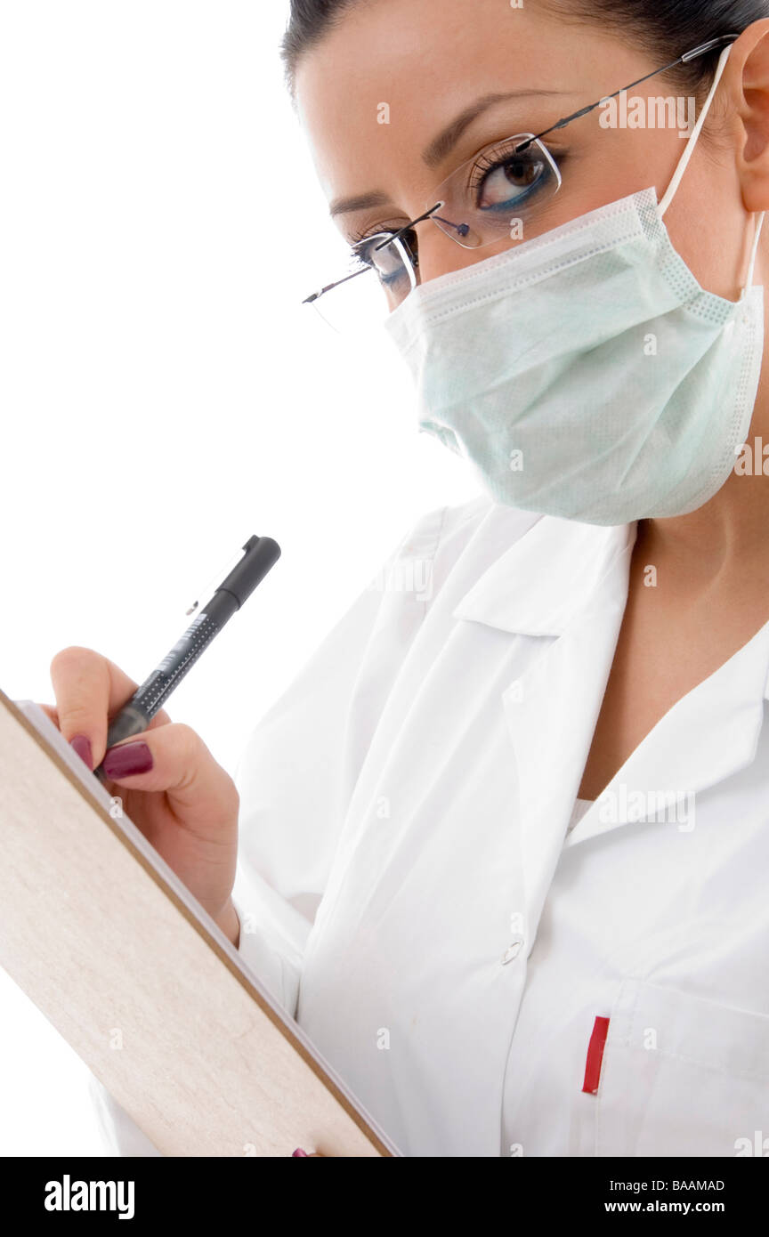 Doctor Writing Prescription Mask High Resolution Stock Photography and ...
