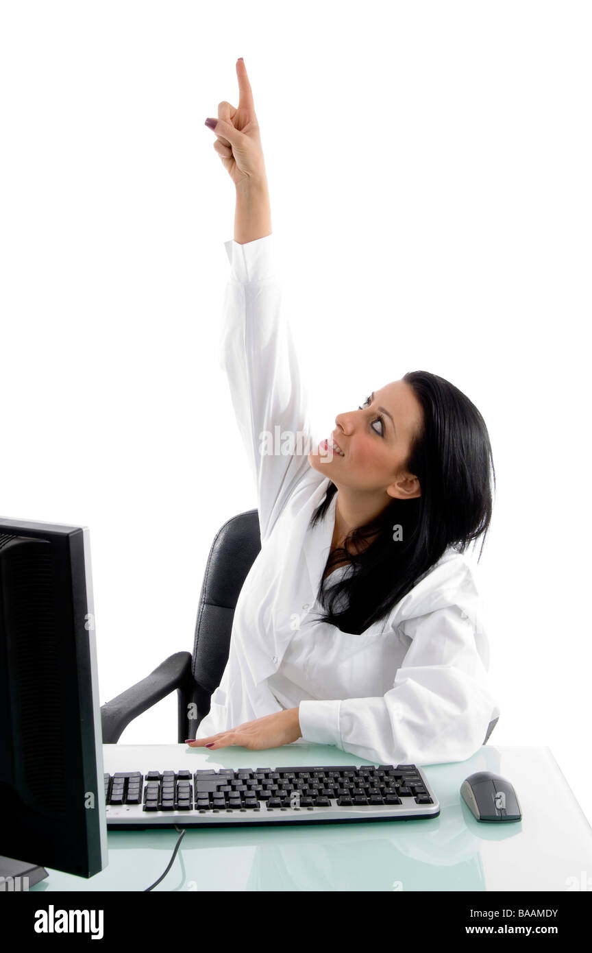 front view of pointing doctor Stock Photo - Alamy