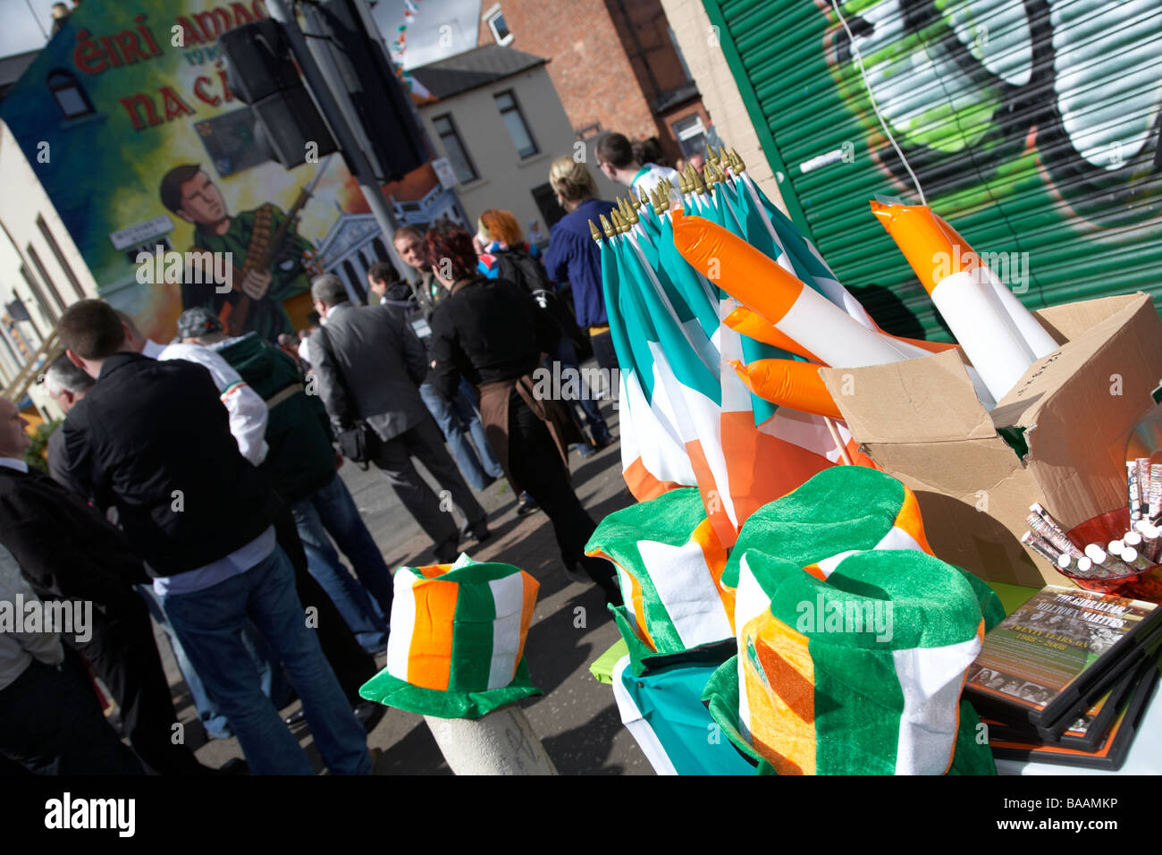 stall selling irish flags and memoriabilia on Easter Sunday at the ...