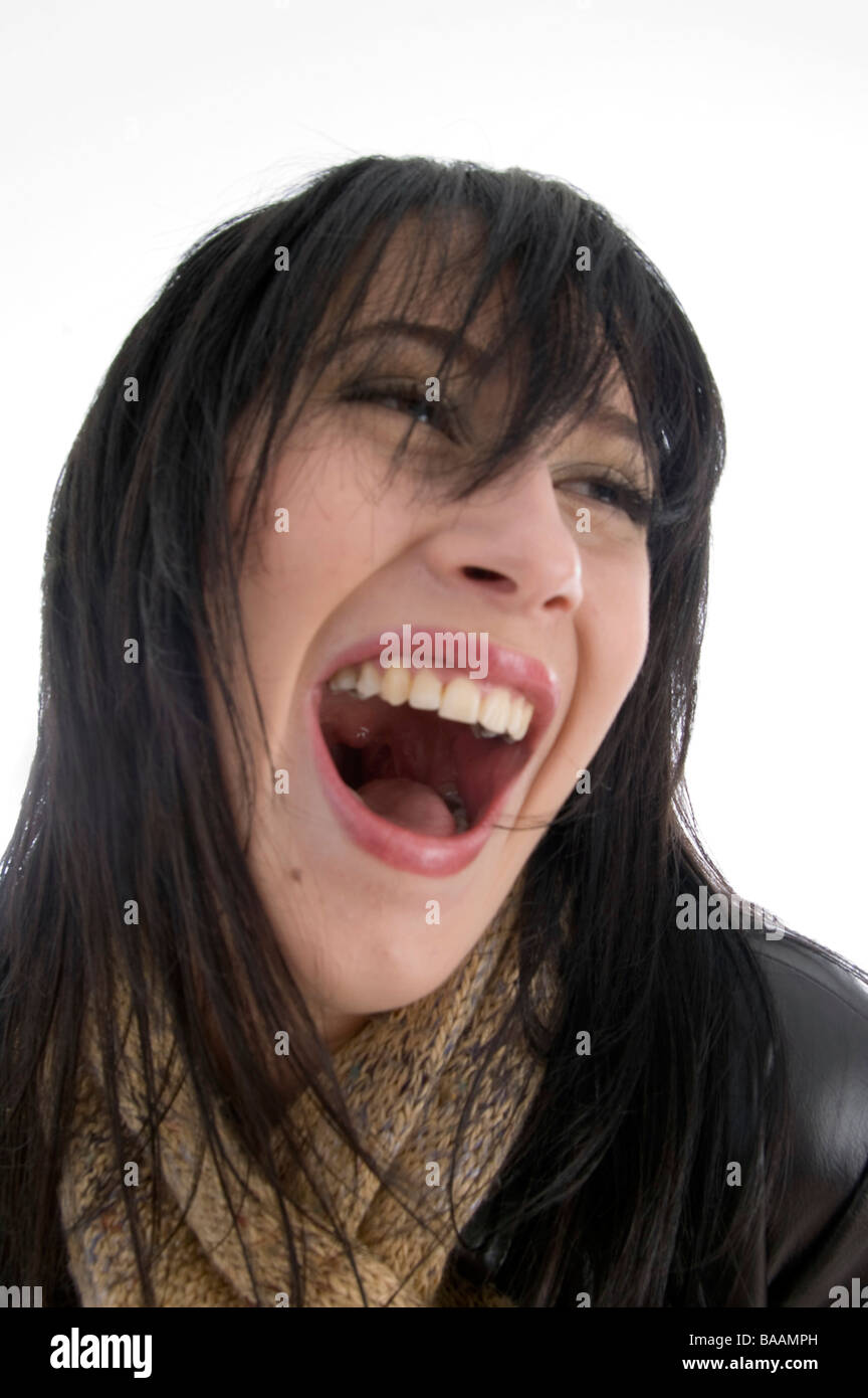 happy female posing Stock Photo - Alamy