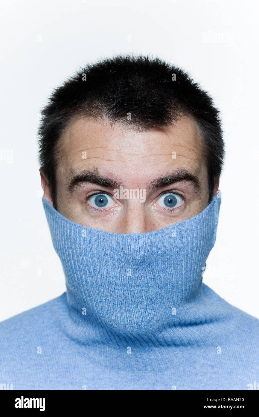 expressive portrait on isolated background of a handsome man Stock ...