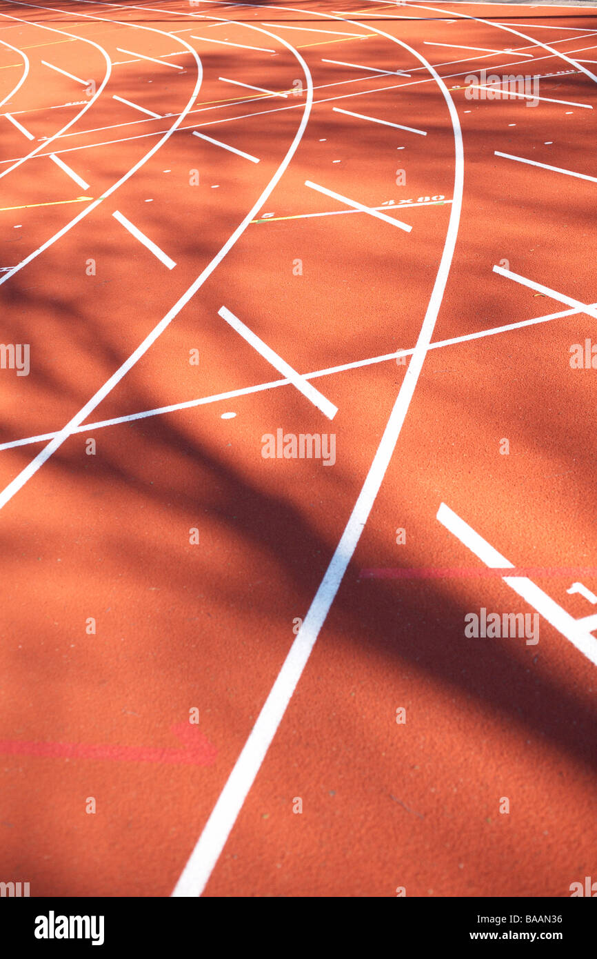 A turn on a running track, Sweden Stock Photo - Alamy