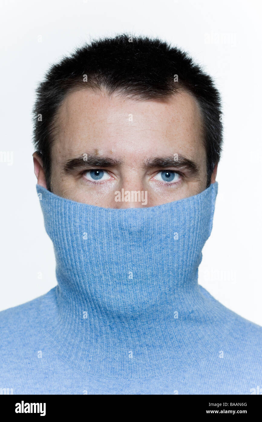 expressive portrait on isolated background of a handsome man Stock ...