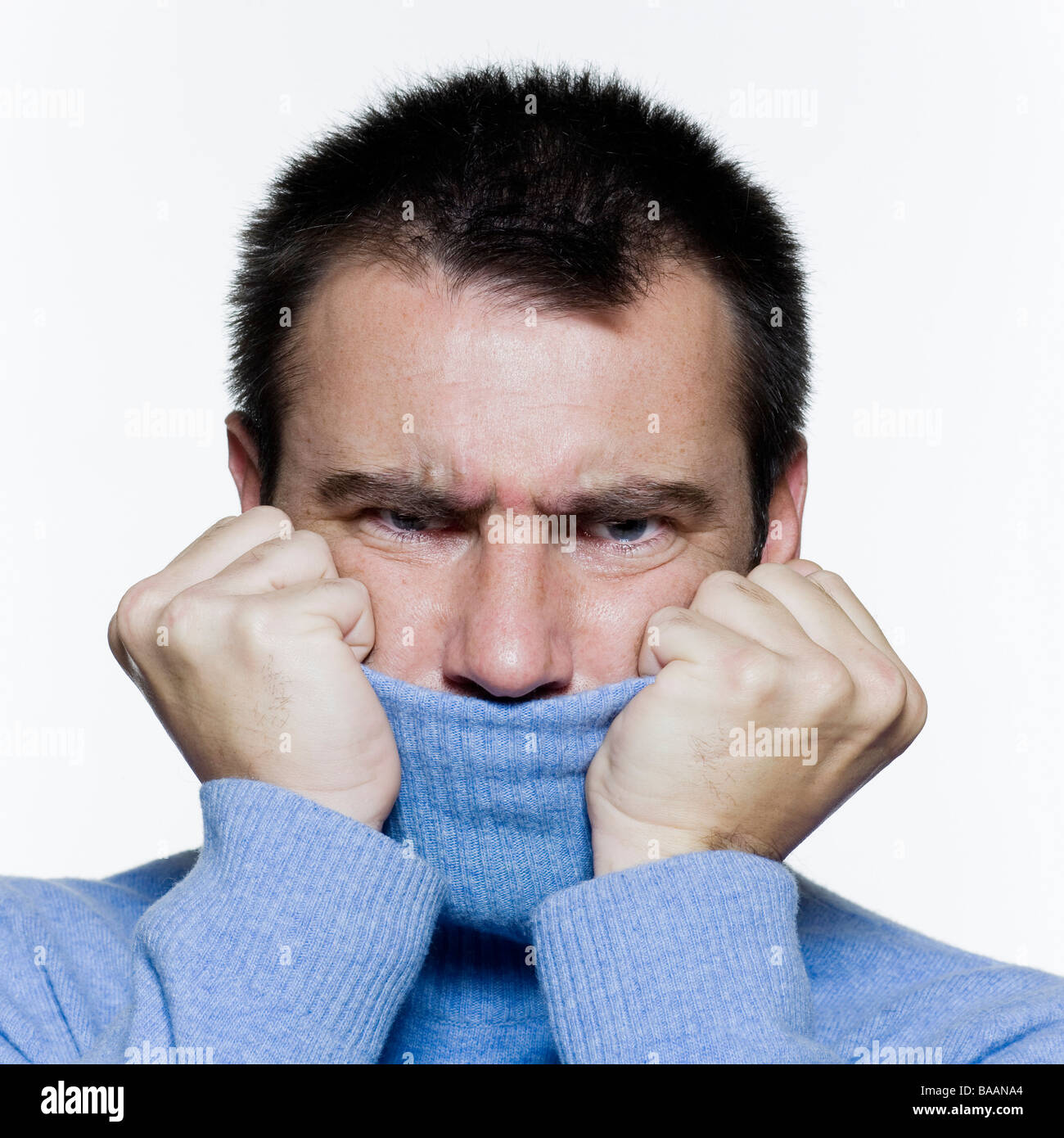 expressive portrait on isolated background of a handsome man Stock ...