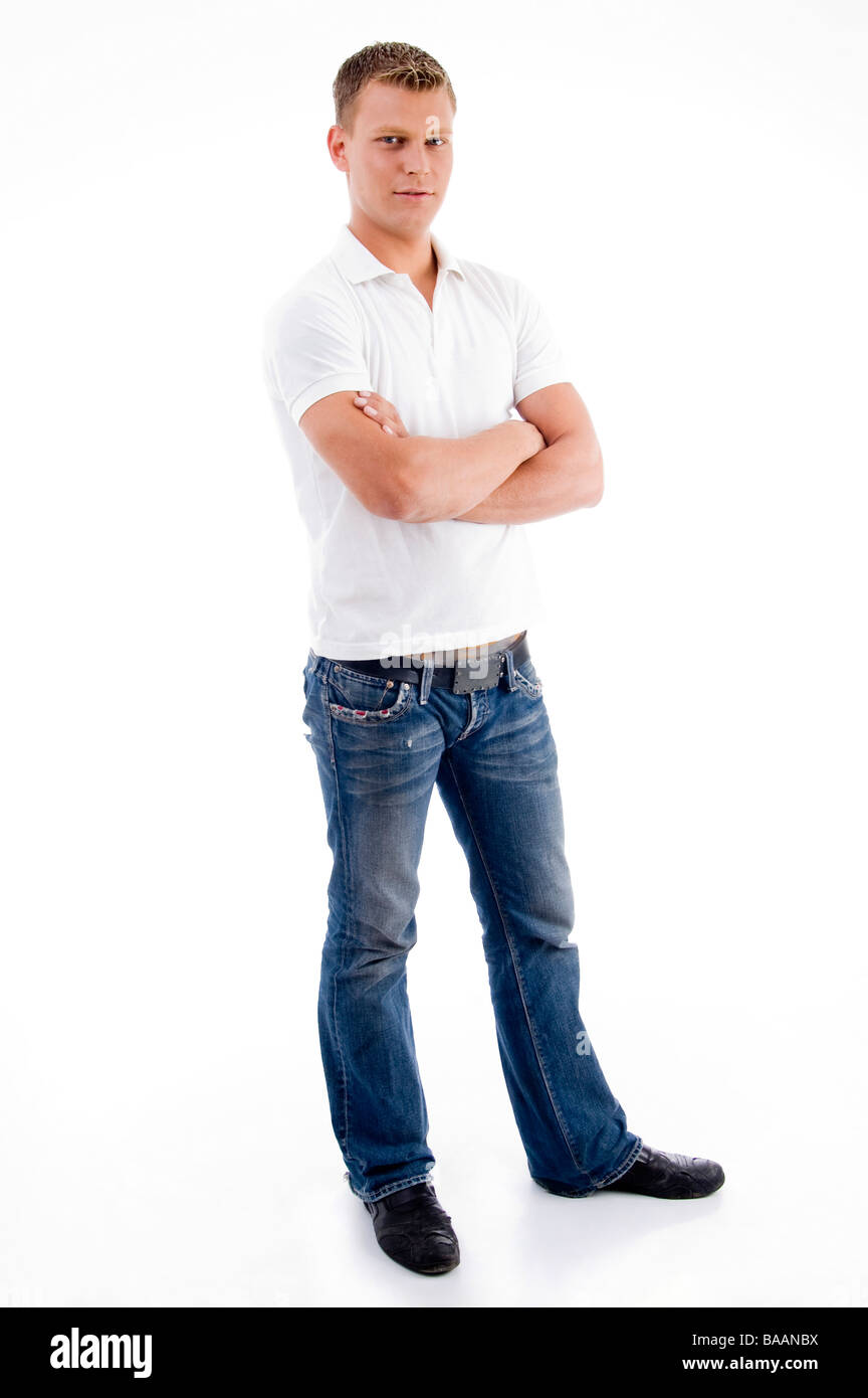male standing with folded arms Stock Photo - Alamy