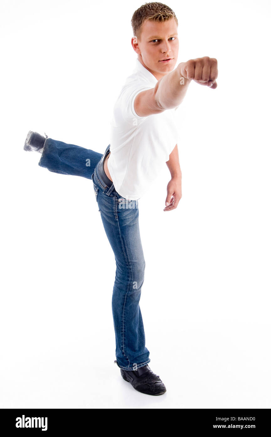 handsome male showing punch Stock Photo - Alamy