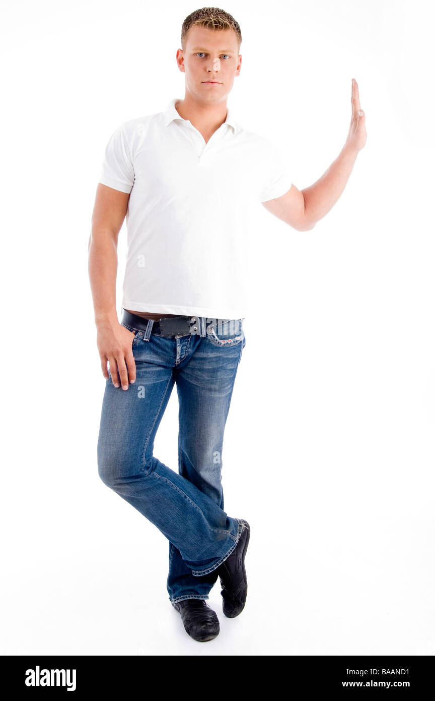 stylish standing pose of man Stock Photo - Alamy